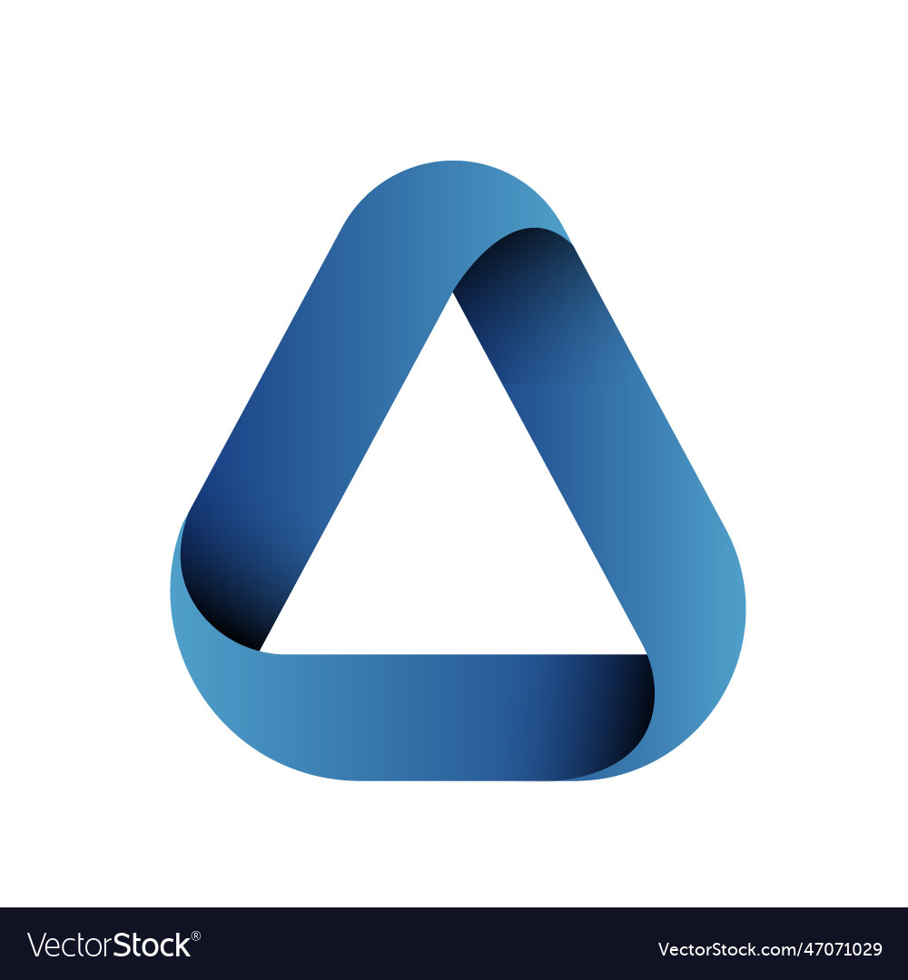 Abstract gradient blue triangle logo Royalty Free Vector