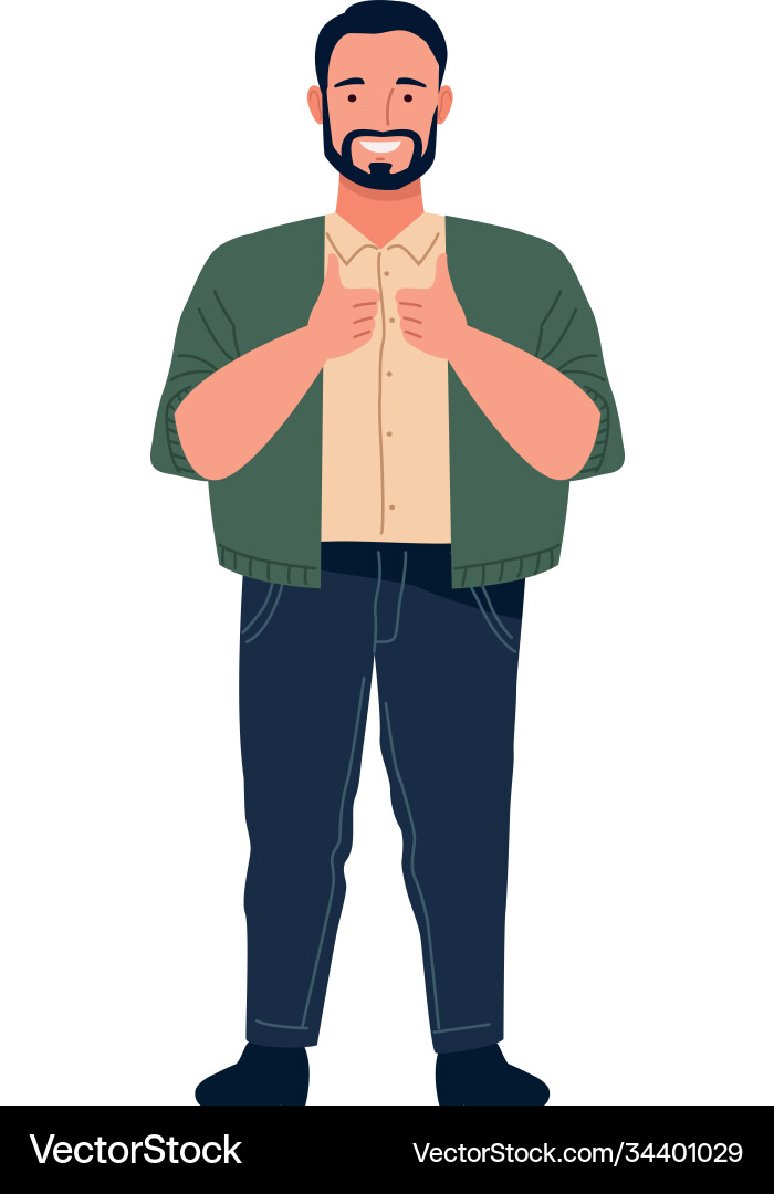 Big man perfectly imperfect character icon Vector Image