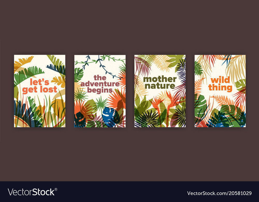 Bundle of poster templates with colorful Vector Image