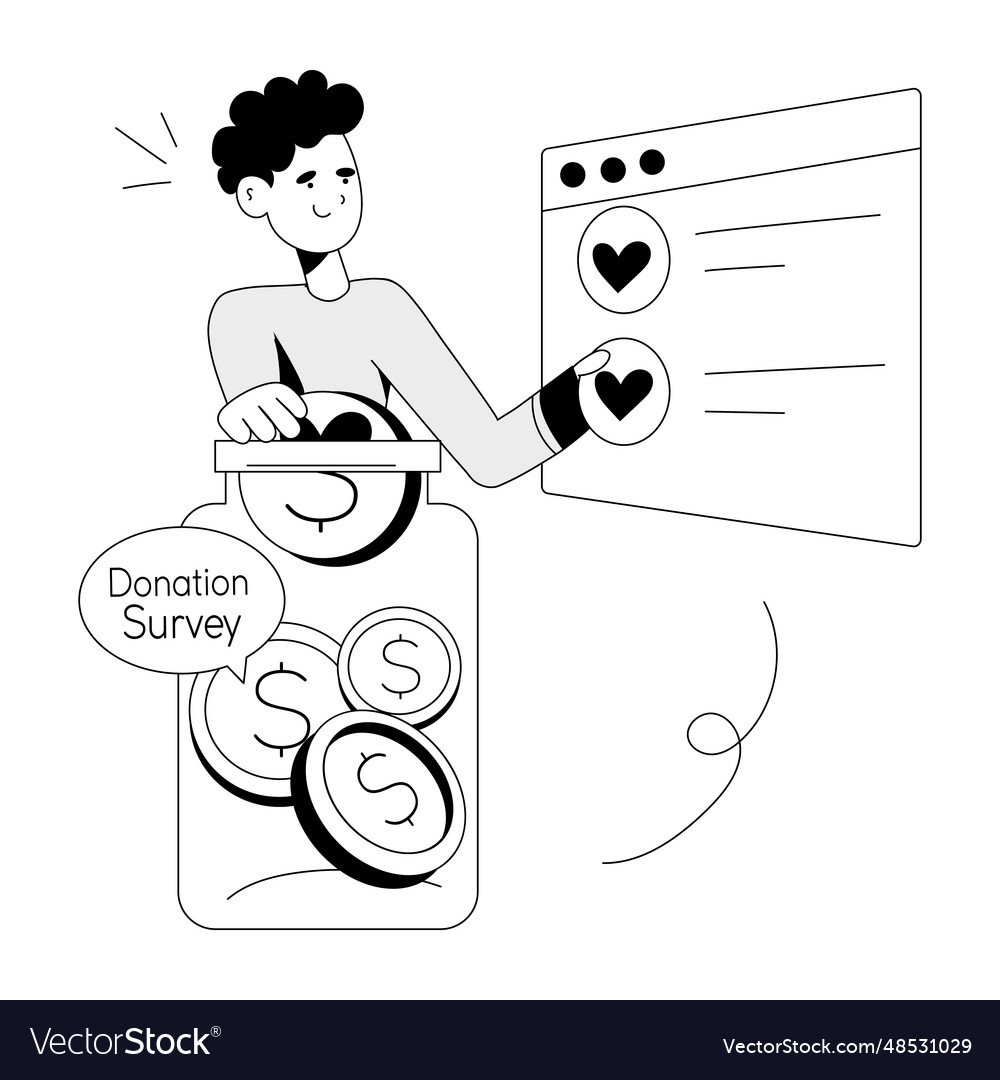 Donation survey Royalty Free Vector Image - VectorStock