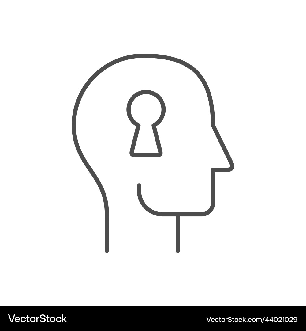 Human psychology line outline icon Royalty Free Vector Image