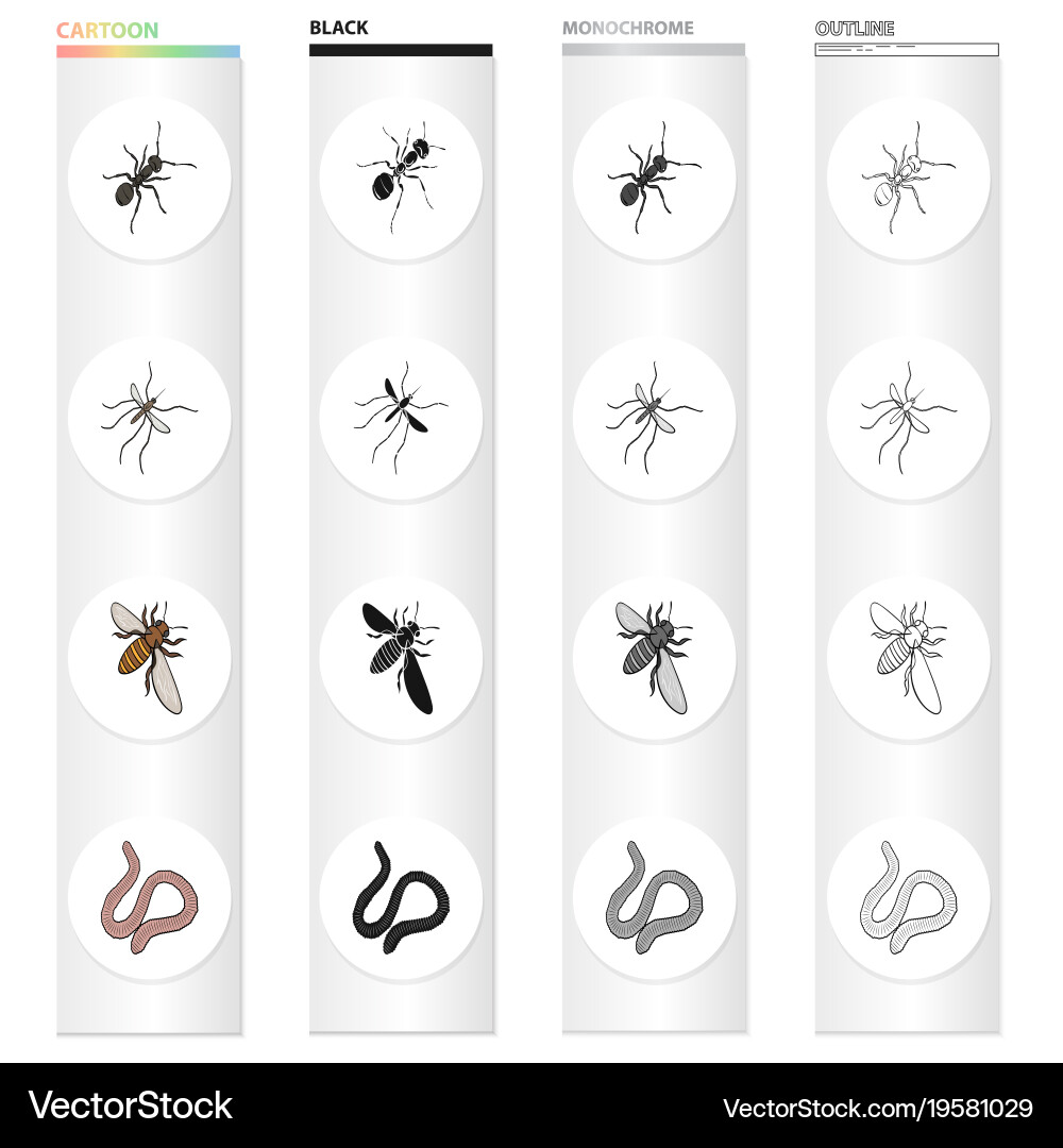 Insect worms earthen and other web icon Royalty Free Vector