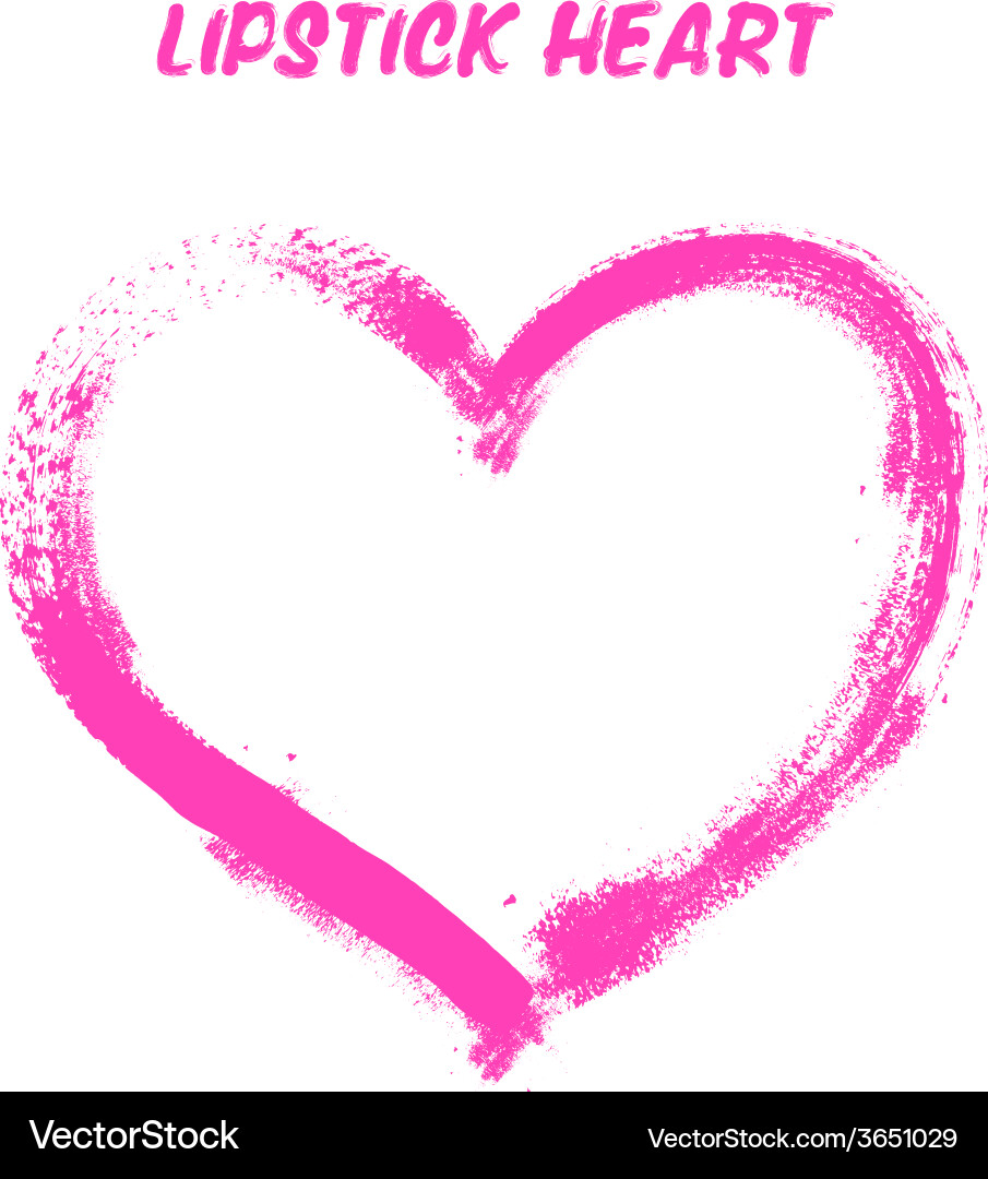 Lipstick painted heart Royalty Free Vector Image