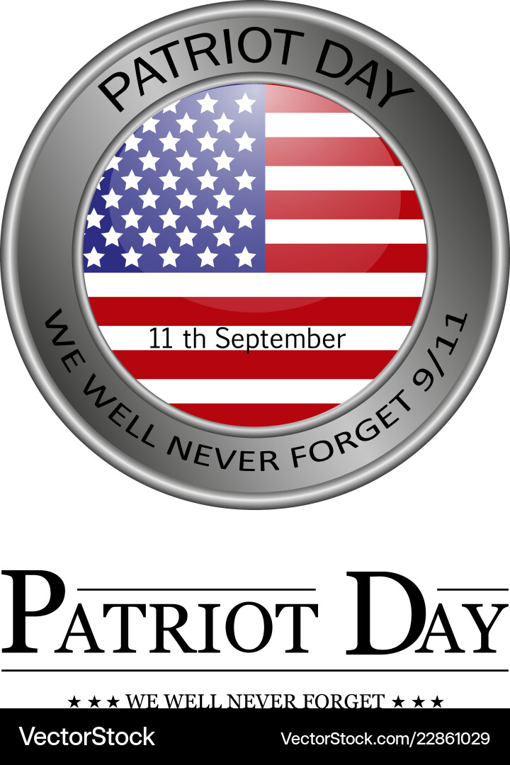 Sign patriot day on white background Royalty Free Vector