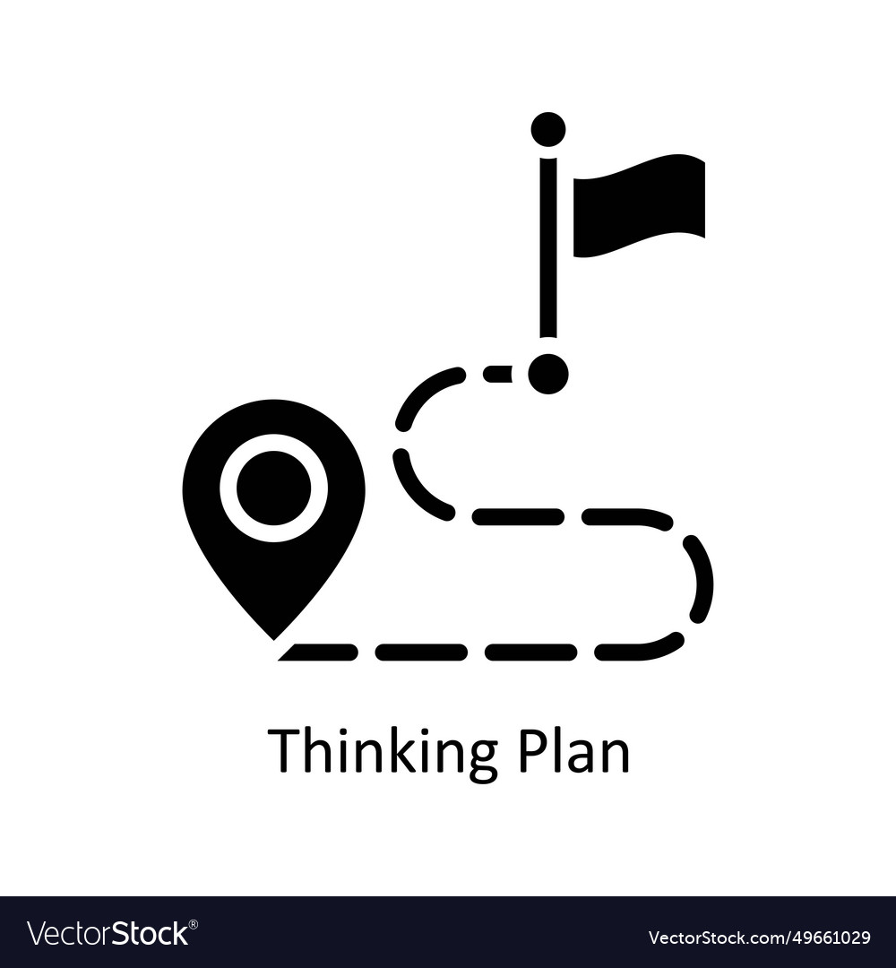 Thinking plan solid icon design Royalty Free Vector Image