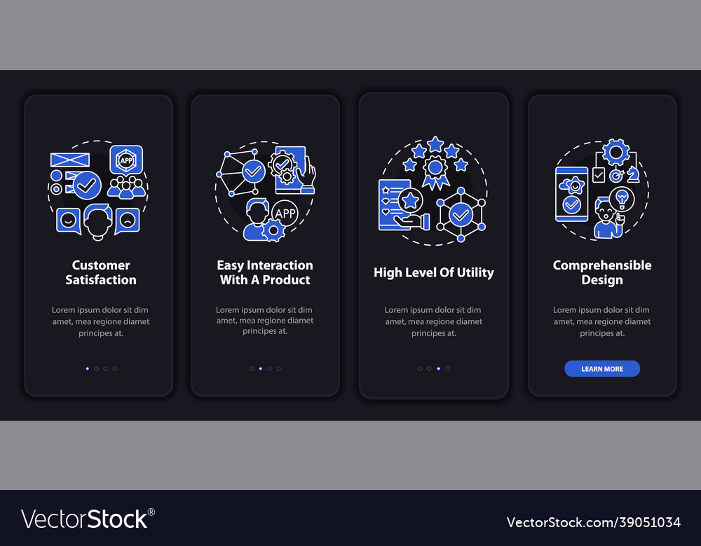 Application usage onboarding mobile app page Vector Image
