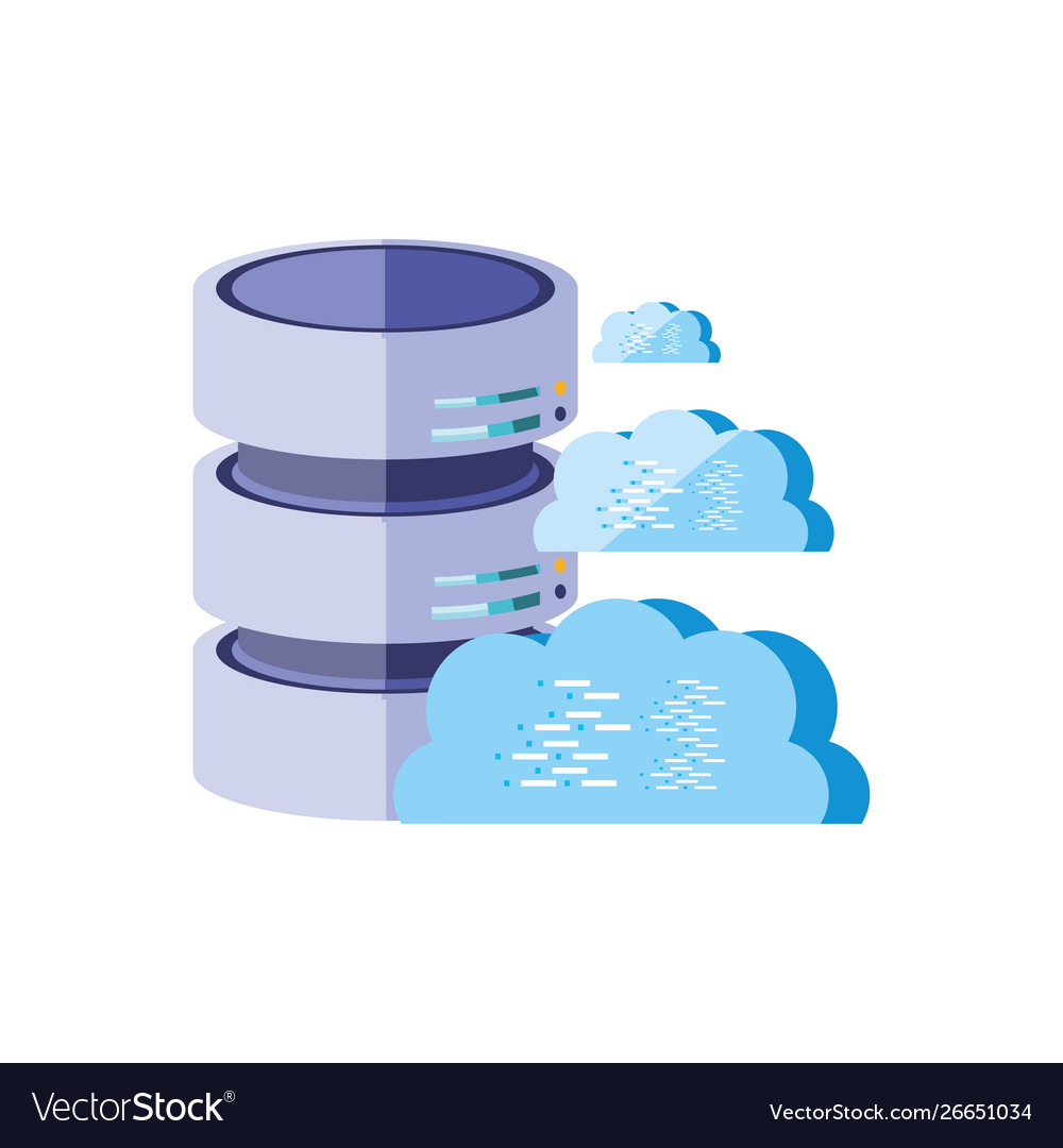 Data center disks with cloud computing Royalty Free Vector