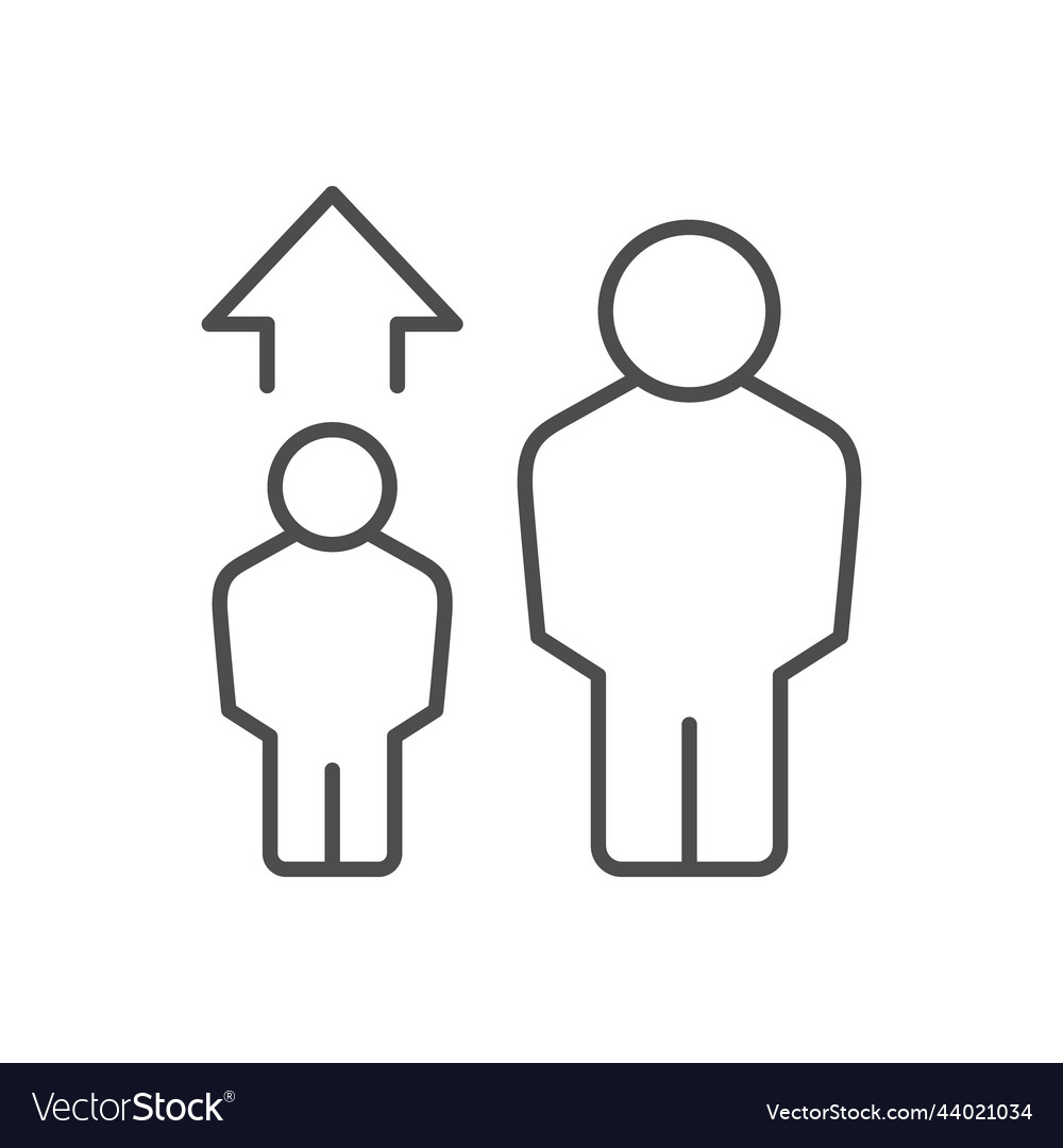 Mentor and mentee line outline icon Royalty Free Vector