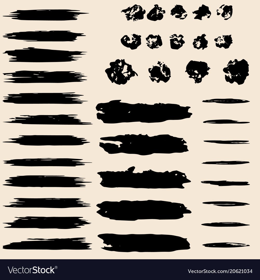 Set of different grunge brushes Royalty Free Vector Image