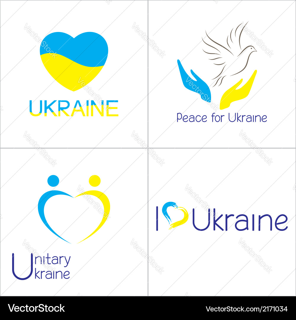 Ukraine icons Royalty Free Vector Image - VectorStock