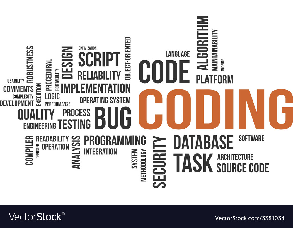 Word cloud coding Royalty Free Vector Image - VectorStock