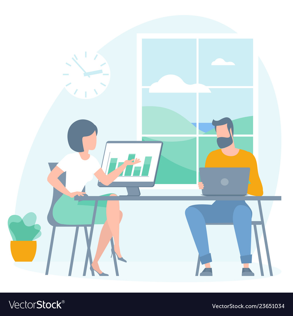 Working process flat design Royalty Free Vector Image