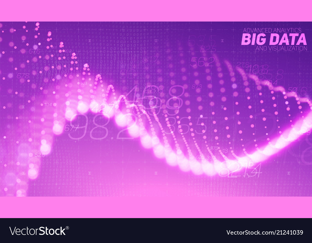 Abstract data particle wave points array Vector Image