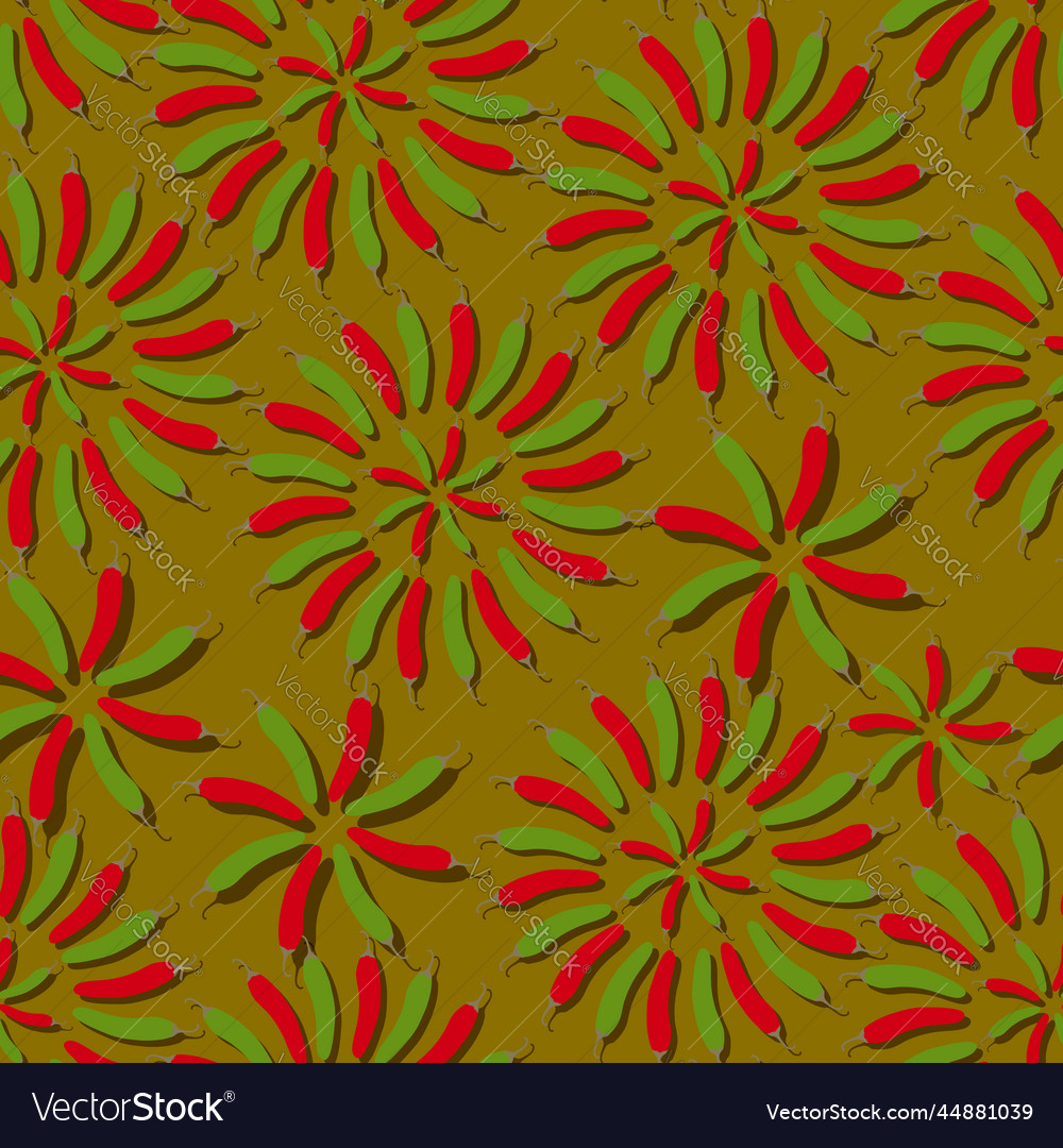 Pattern With Serrano Peppers Flat Style Royalty Free Vector
