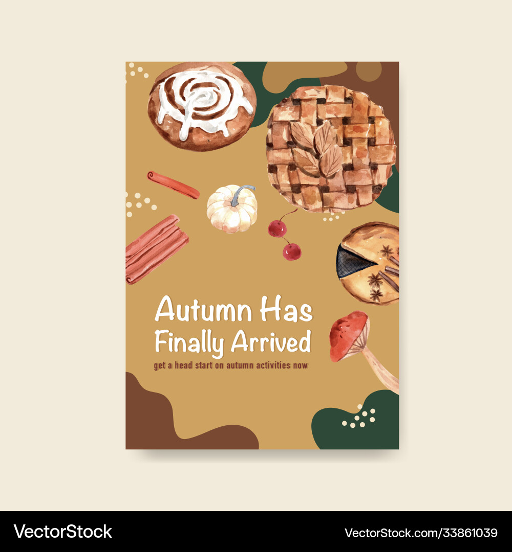 Poster template with autumn daily concept design Vector Image