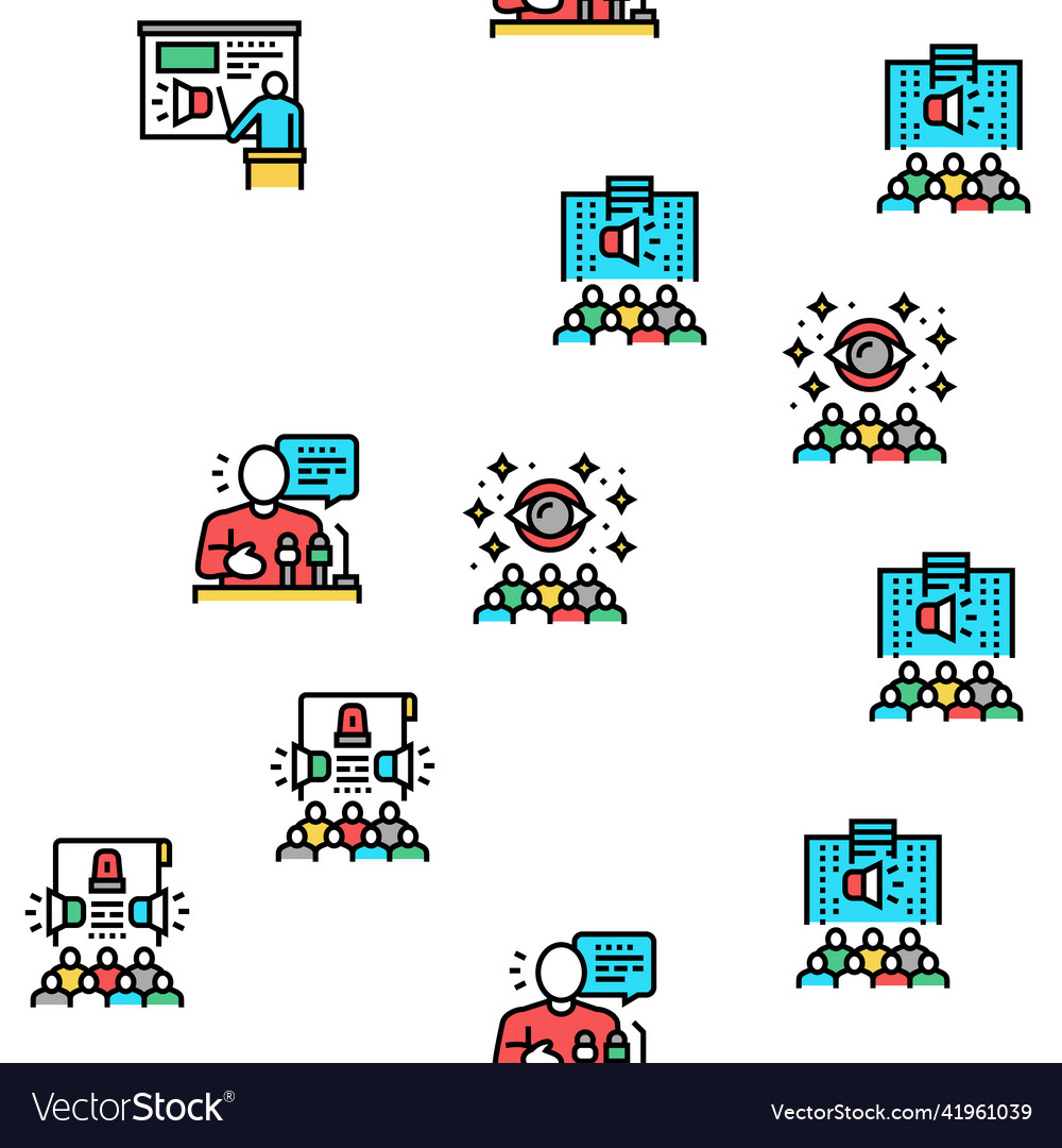 Pr public relations seamless pattern Royalty Free Vector