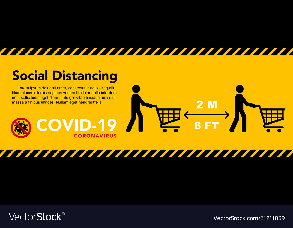 Social distancing banner keep 2 meter Royalty Free Vector Social distancing banner keep 2 meter Royalty Free Vector