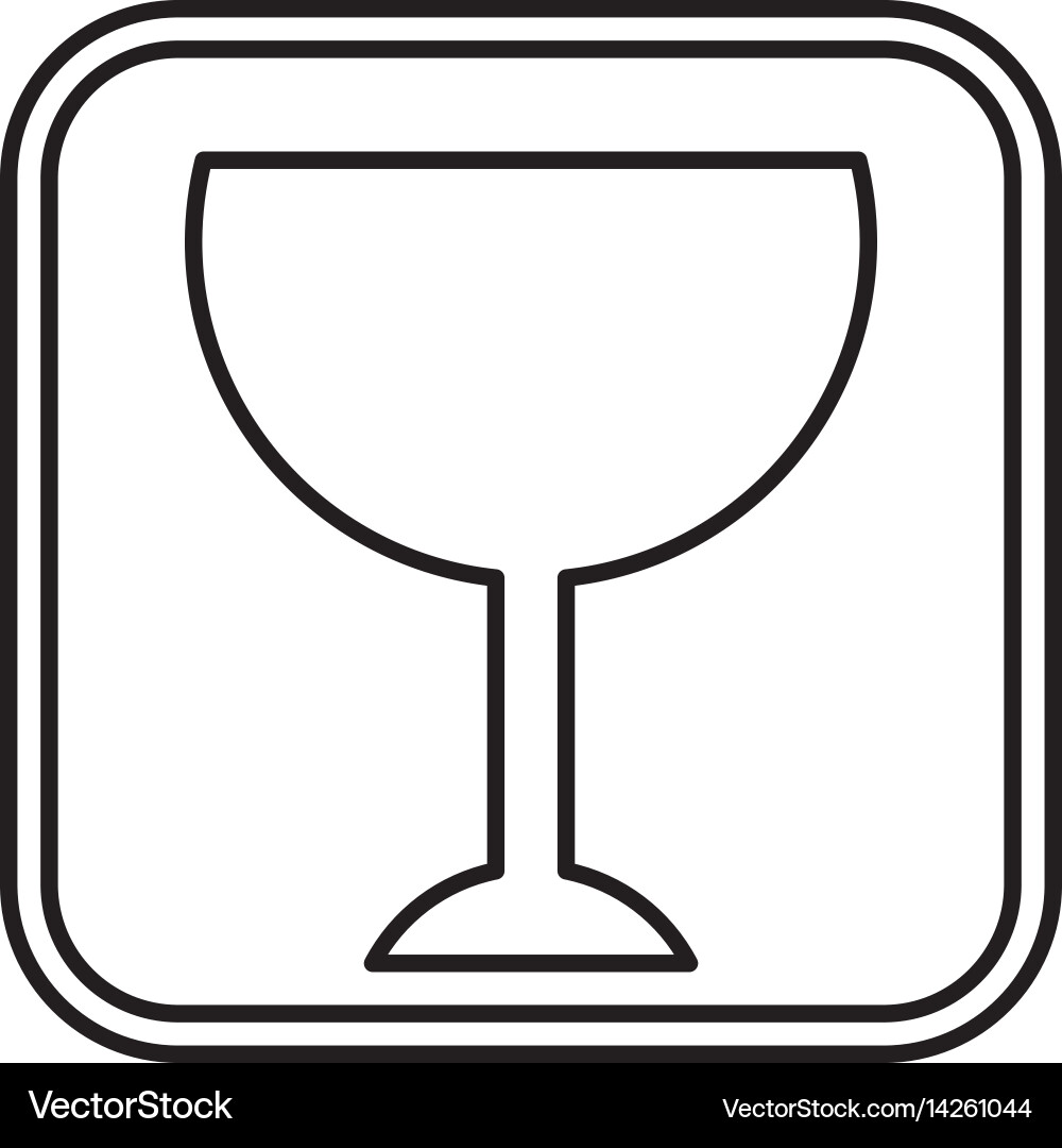 Cup fragile packing sign Royalty Free Vector Image