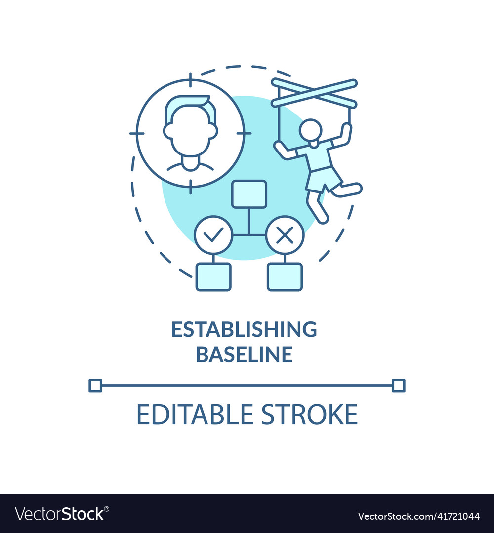 Establishing baseline turquoise concept icon Vector Image Establishing baseline turquoise concept icon Vector Image