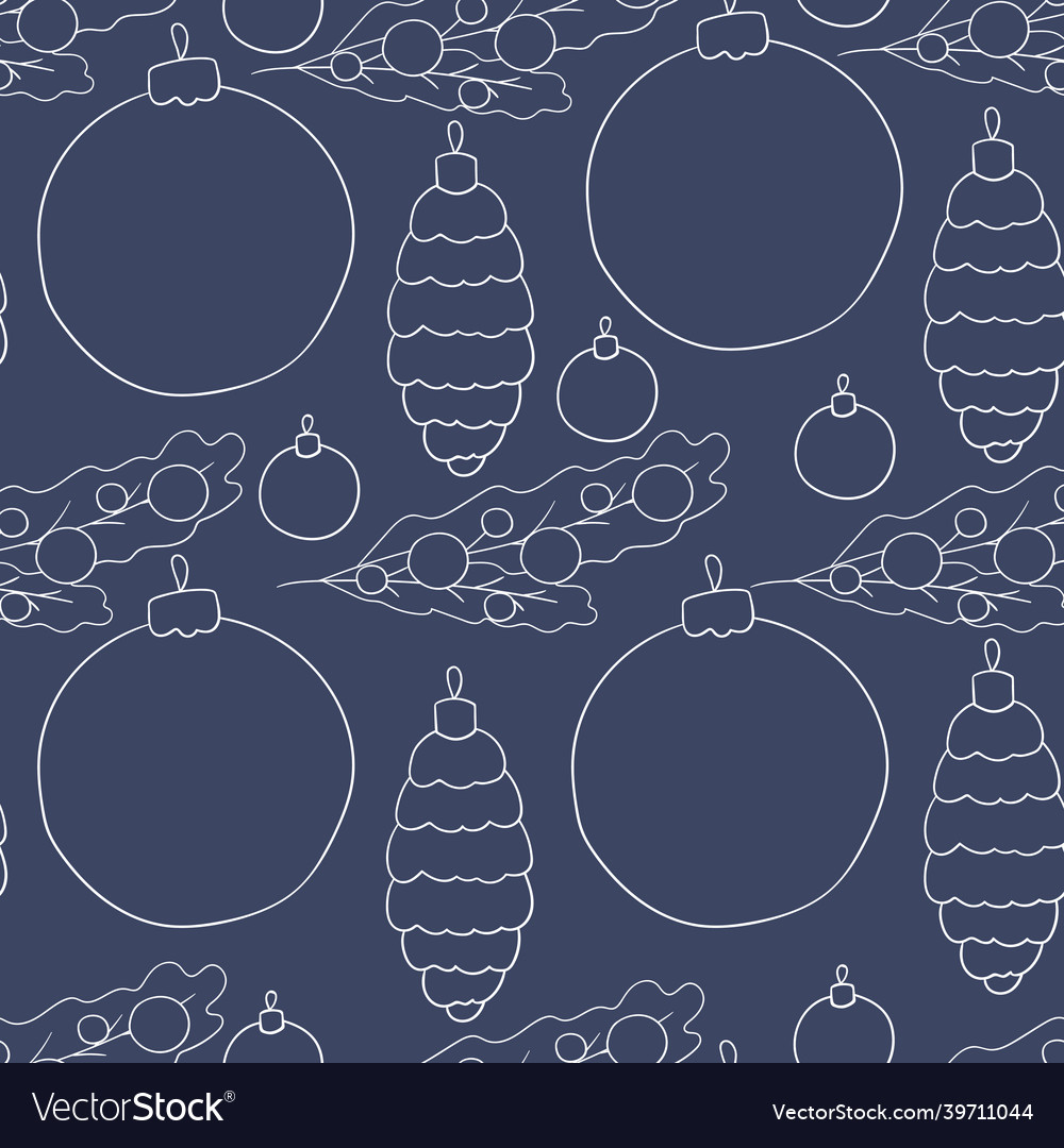 Seamless pattern christmas tree decorations Vector Image Seamless pattern christmas tree decorations Vector Image