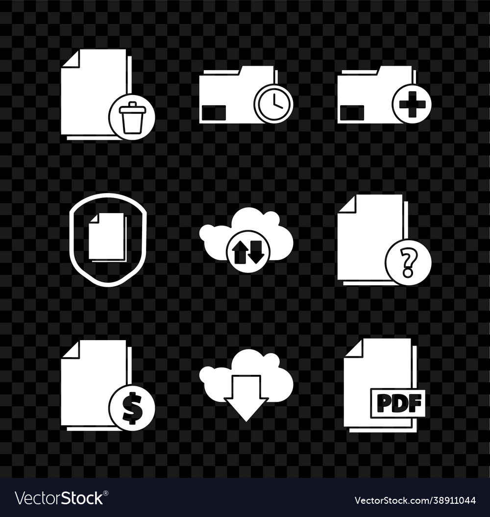 Set delete file document document folder Vector Image Set delete file document document folder Vector Image