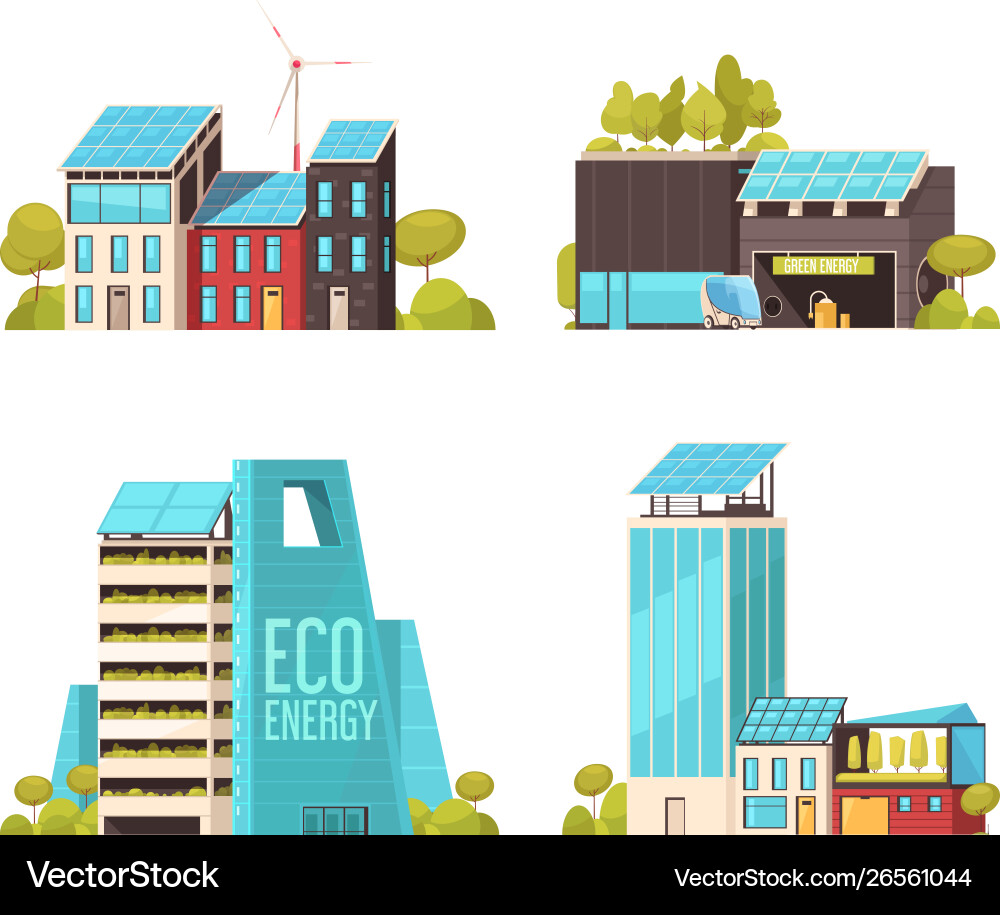Smart city flat concept Royalty Free Vector Image