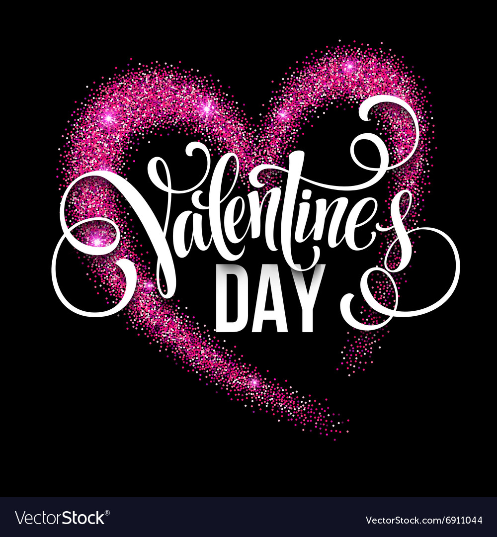 Sparkle glitter valentines day heart Royalty Free Vector