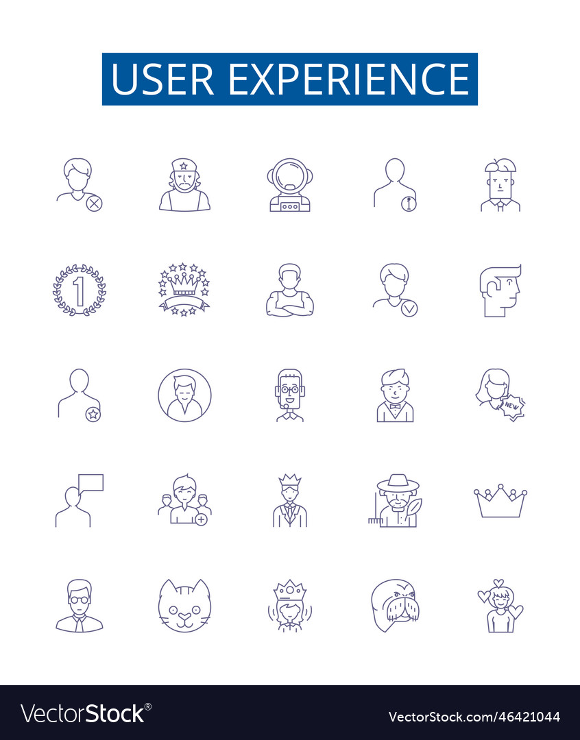 User experience line icons signs set design Vector Image User experience line icons signs set design Vector Image