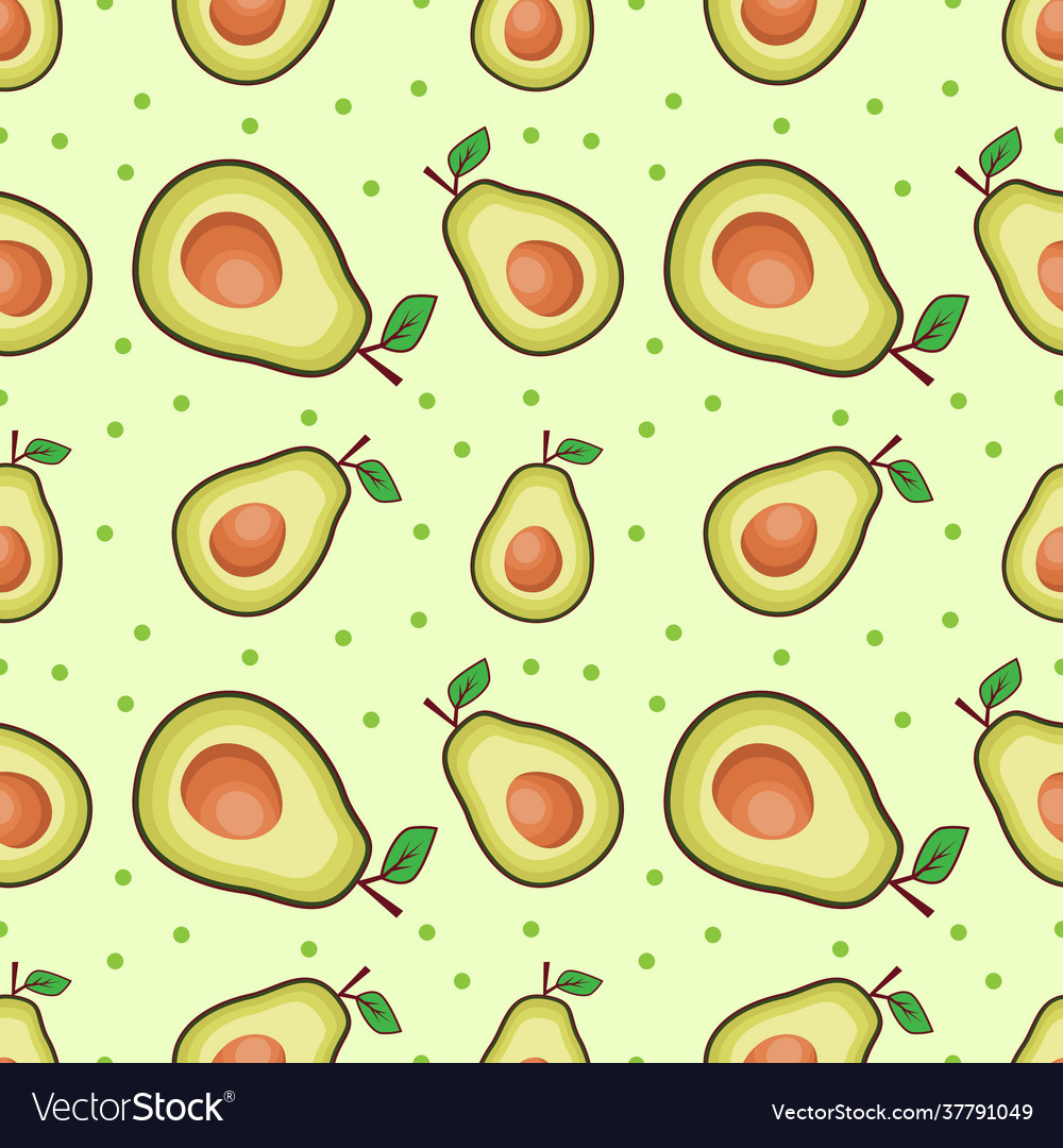 Avocado fruit seamless pattern Royalty Free Vector Image