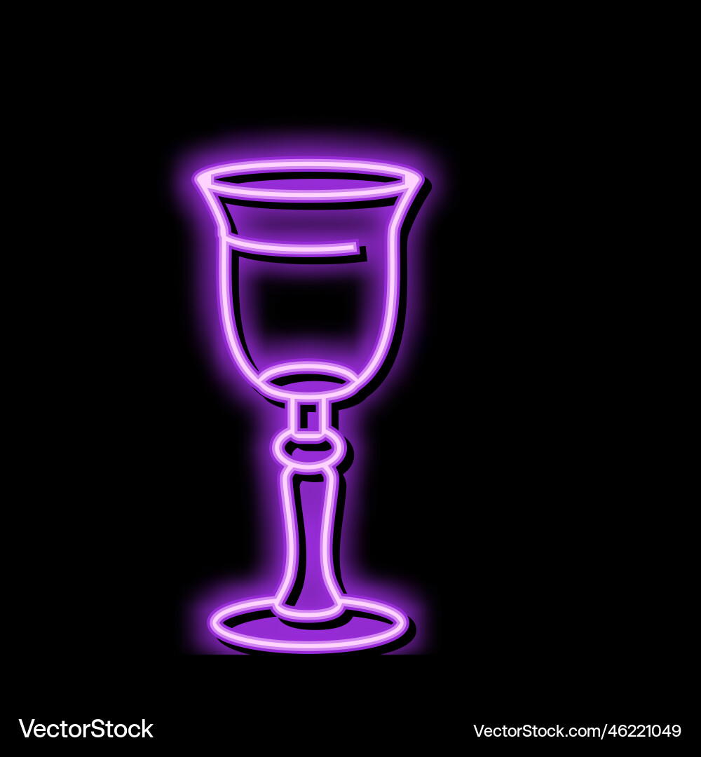 Bar wine glass neon glow icon Royalty Free Vector Image