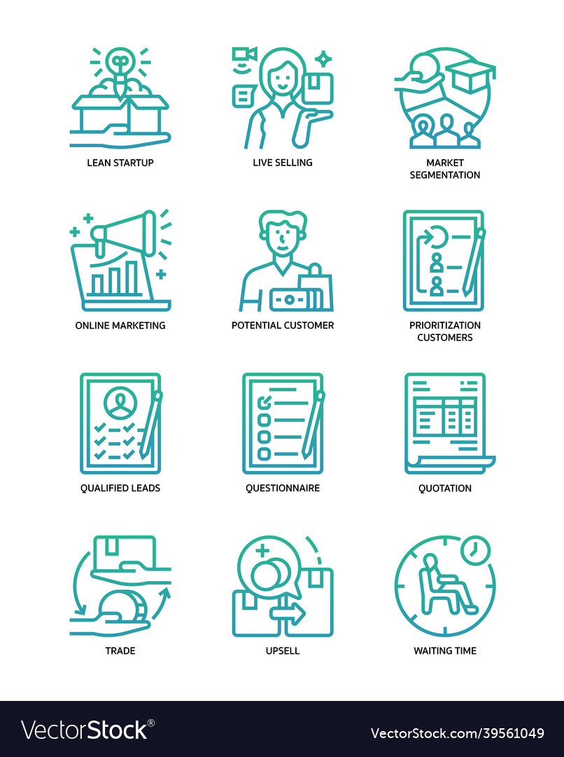 Customer validation icons set Royalty Free Vector Image