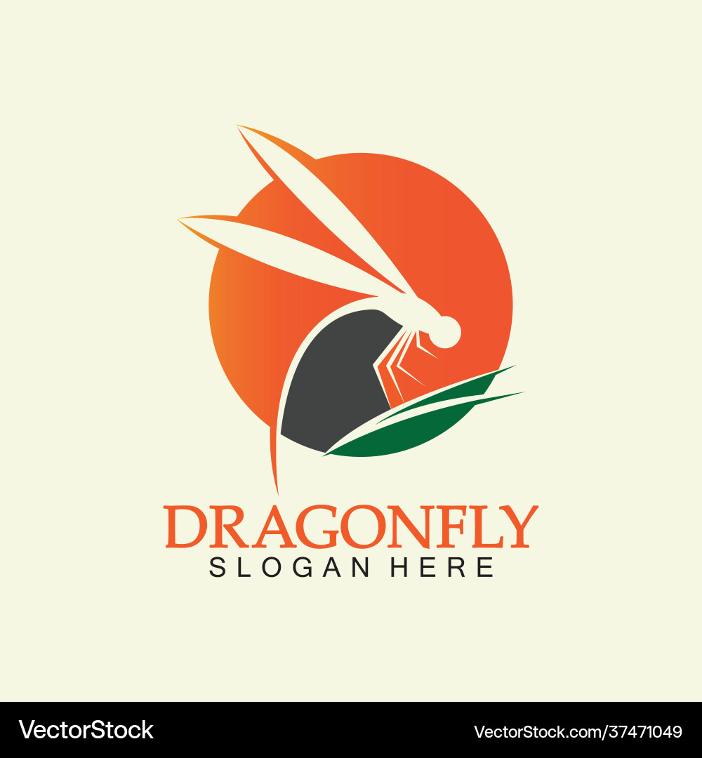 Dragonfly logo icon design template Royalty Free Vector