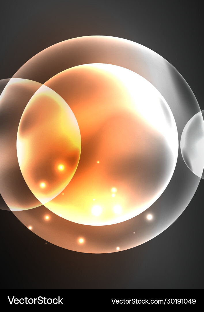 Glowing neon shiny transparent bubbles glass Vector Image