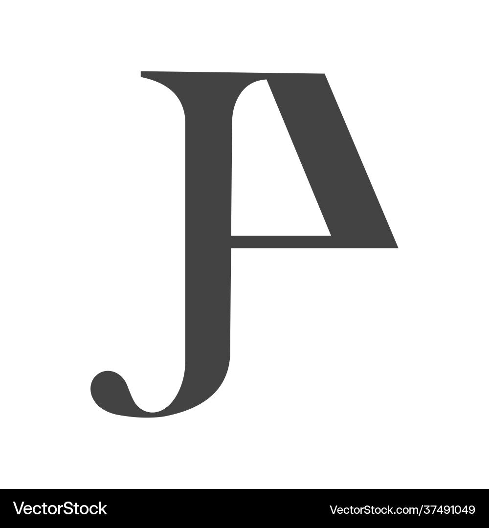 Letter jp logo or pj design template Royalty Free Vector