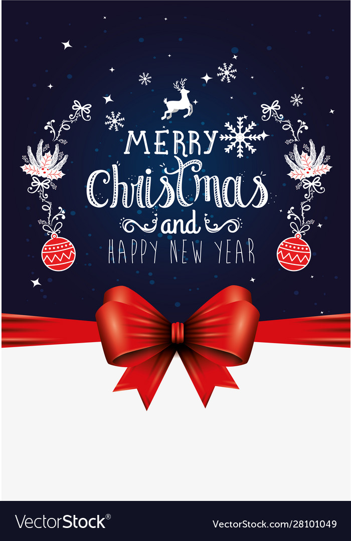 Poster merry christmas and happy new year Vector Image