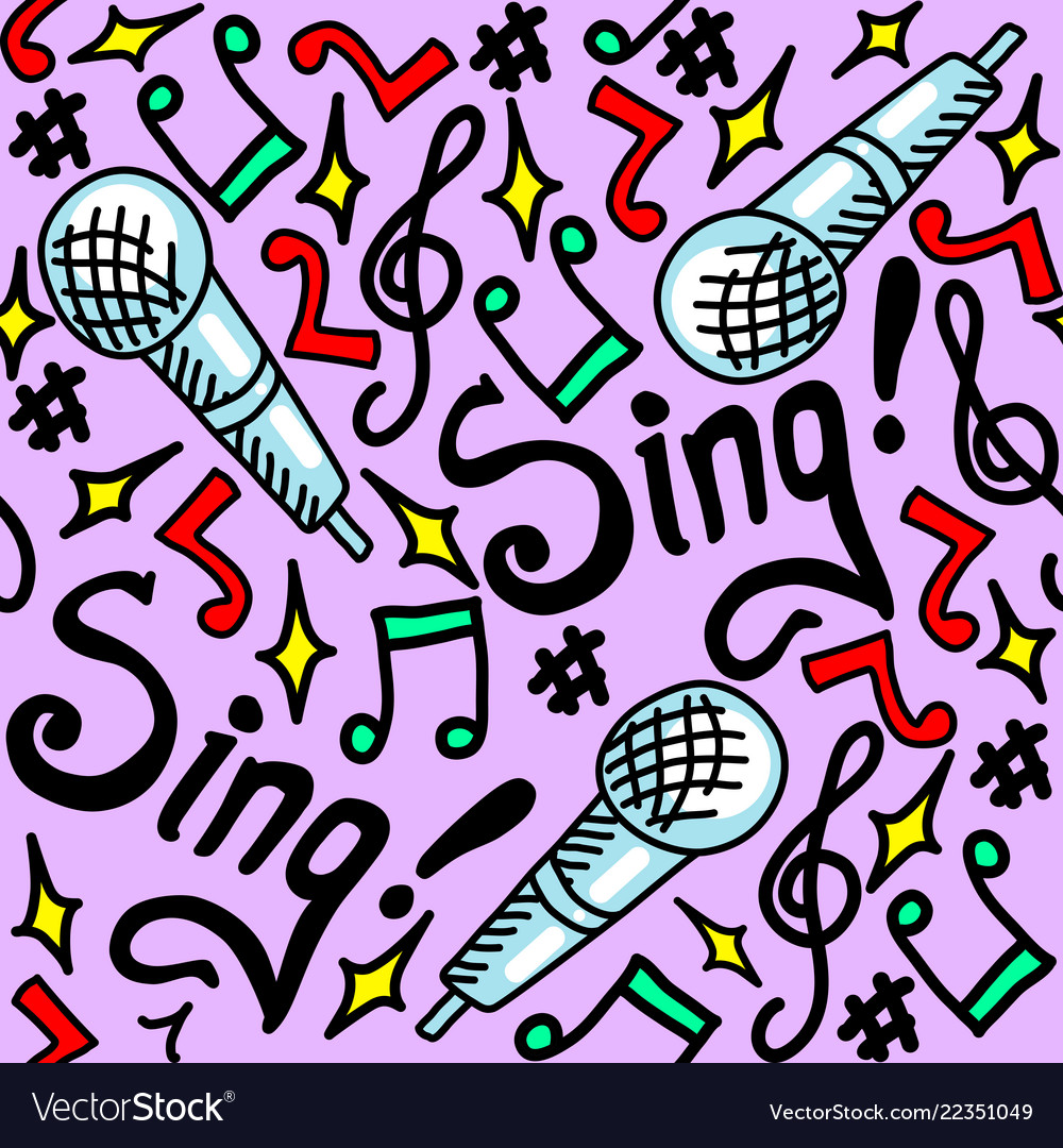 Sing seamless pattern Royalty Free Vector Image