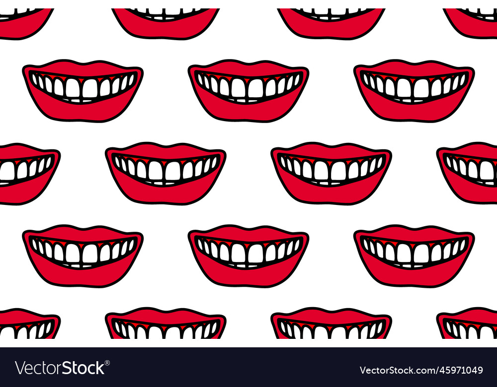 Smiling lips pattern Royalty Free Vector Image