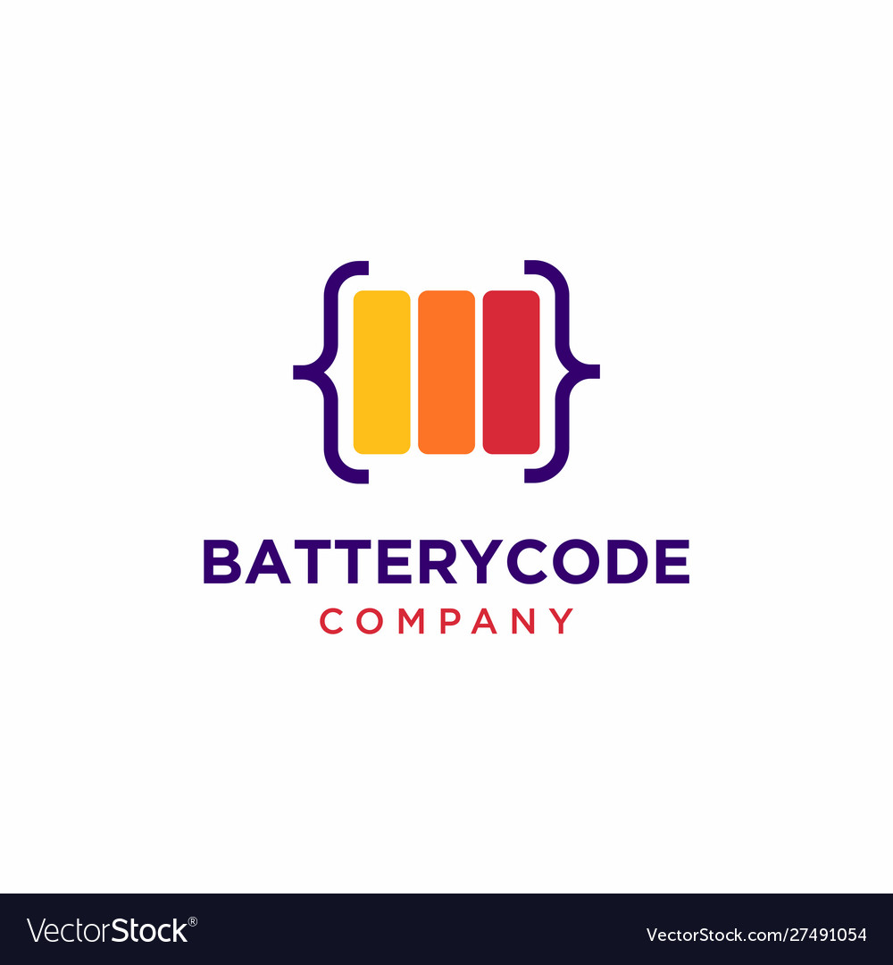 Battery code logo design Royalty Free Vector Image