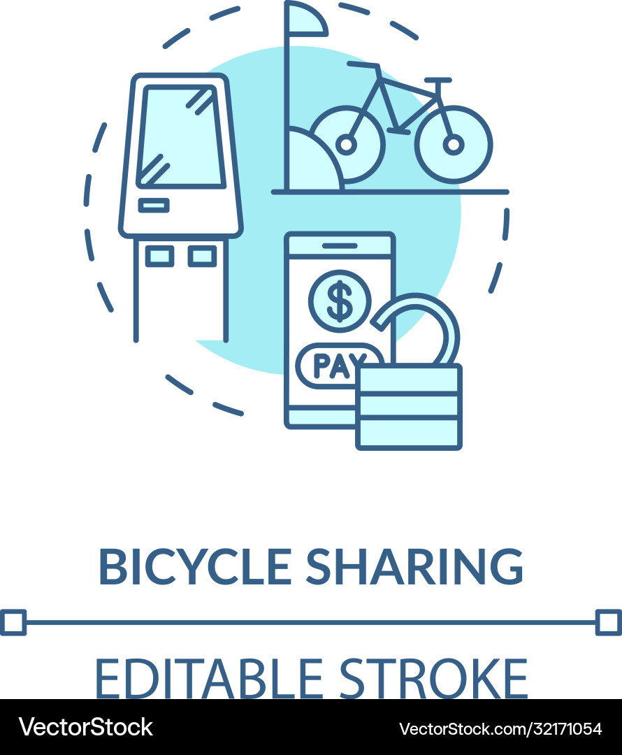 Bicycle sharing turquoise concept icon Royalty Free Vector
