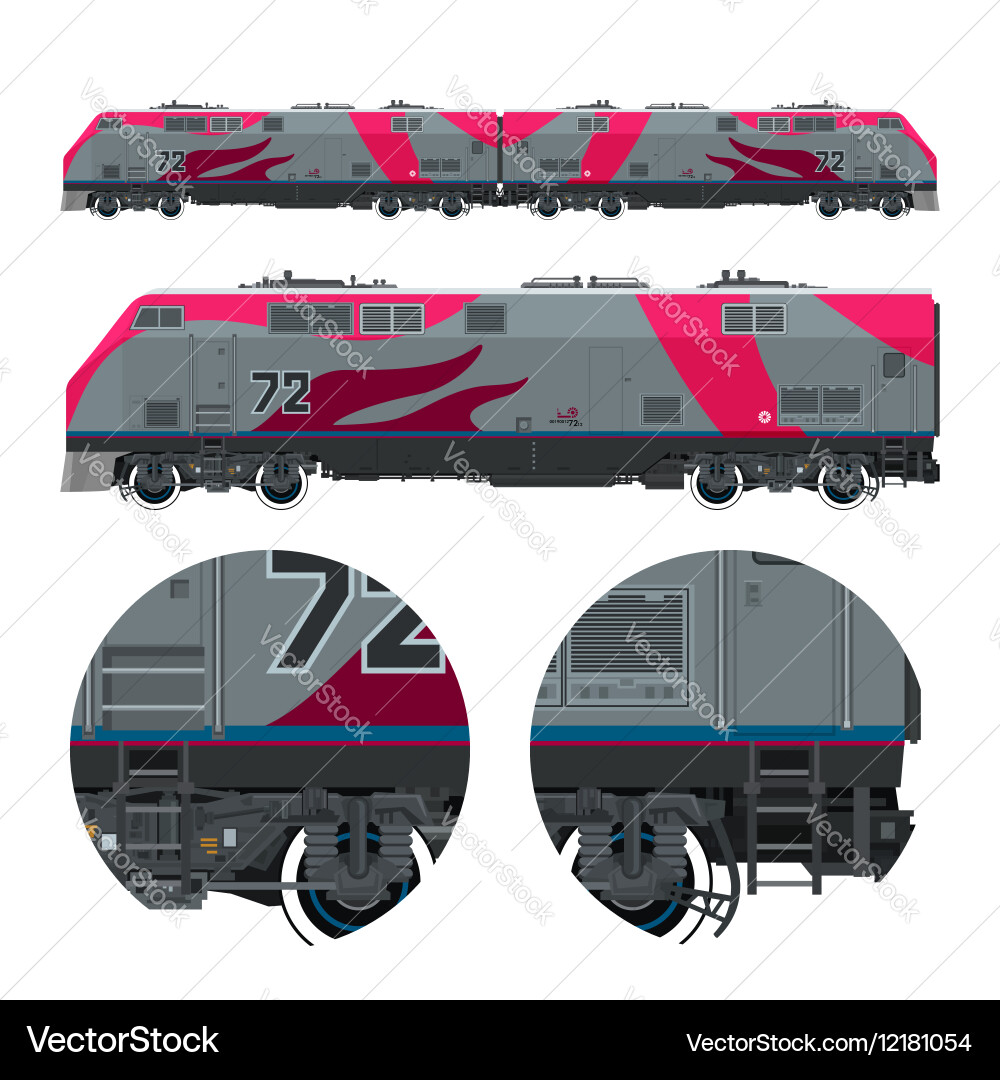 Locomotive rail transportation Royalty Free Vector Image