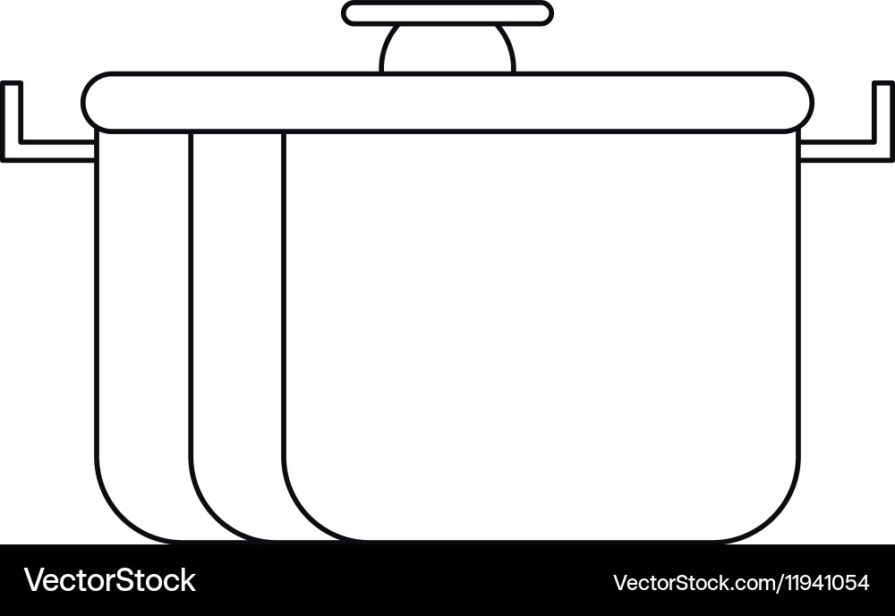 Outline pot food element camping Royalty Free Vector Image