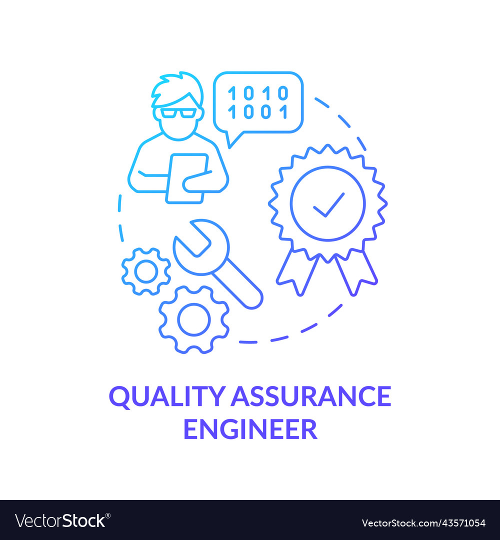 Quality assurance engineer blue gradient concept Vector Image Quality assurance engineer blue gradient concept Vector Image
