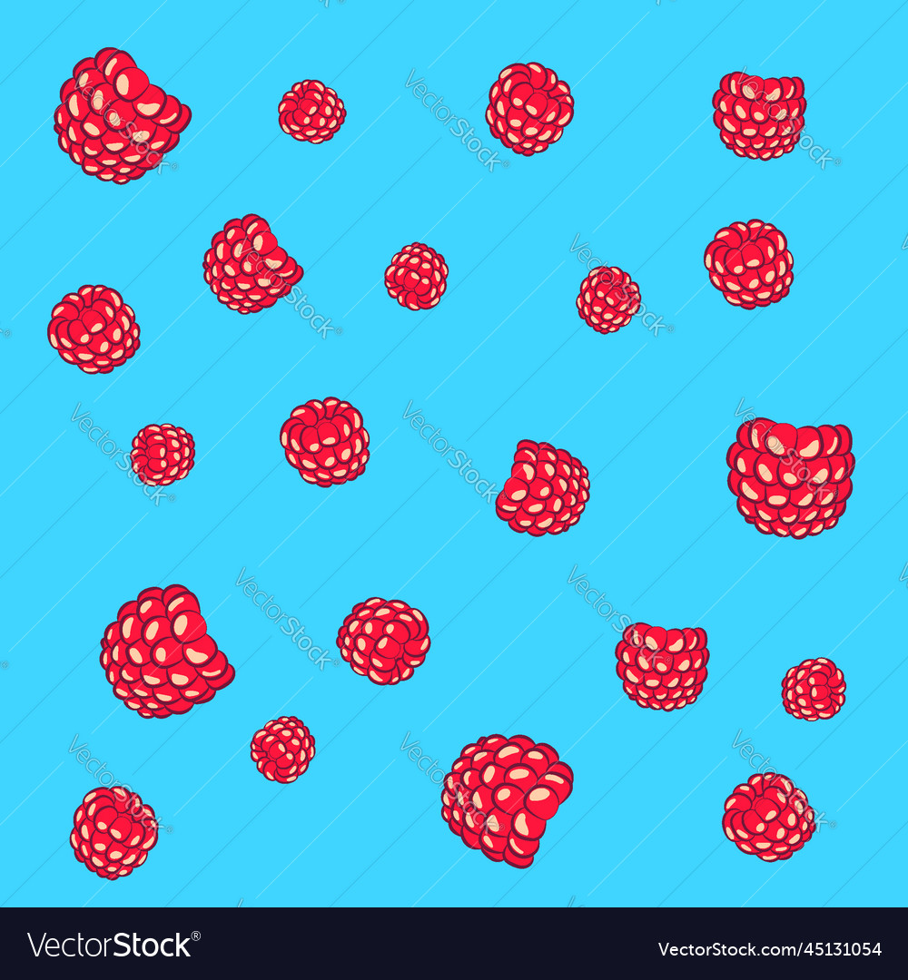 Raspberry berry pattern 2eps Royalty Free Vector Image