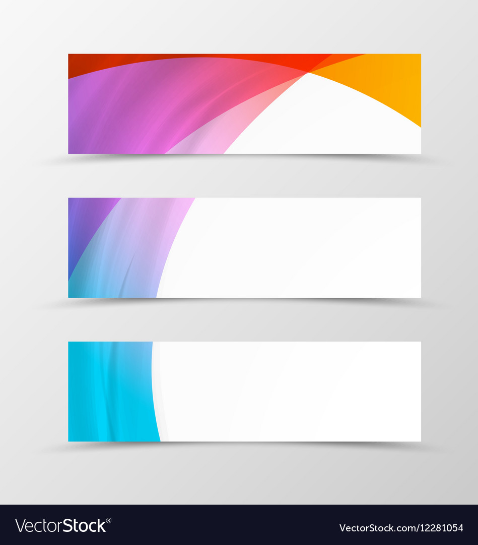 Set header banner dynamic wave design Royalty Free Vector