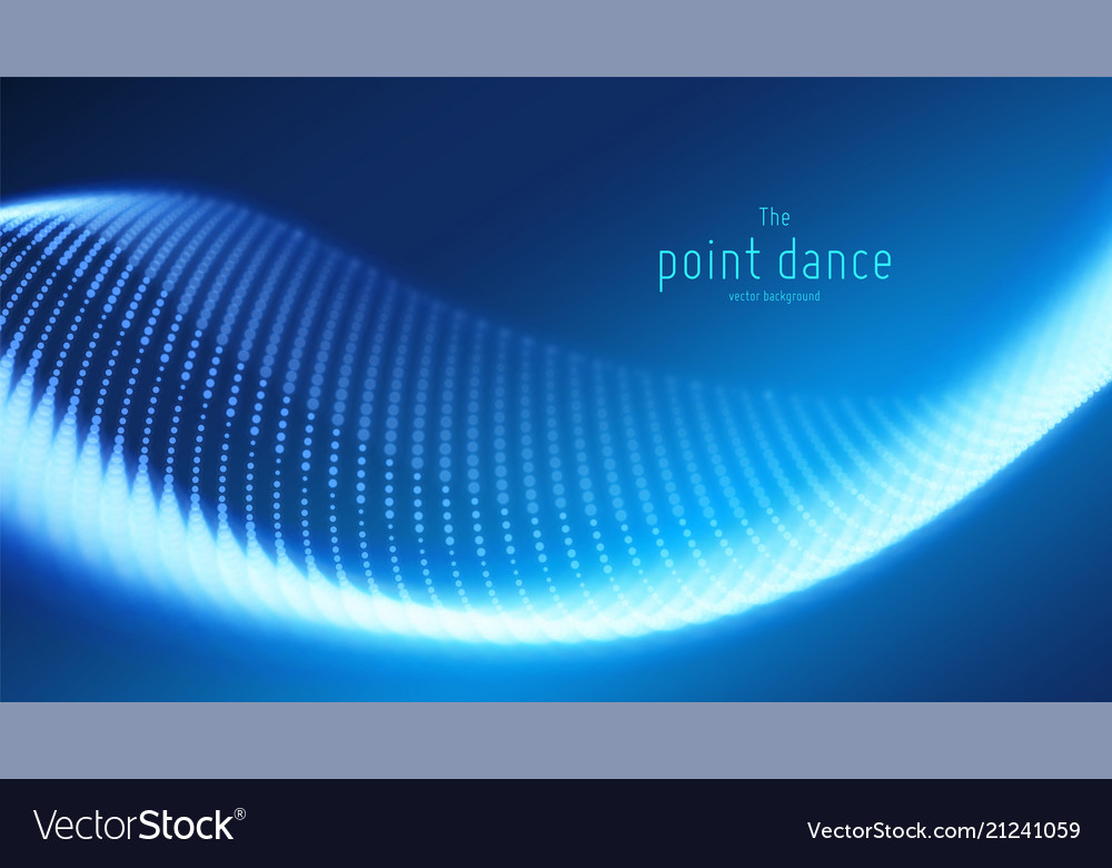 Abstract blue particle wave points array Vector Image