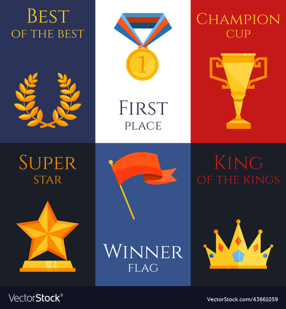 Award mini poster set Royalty Free Vector Image
