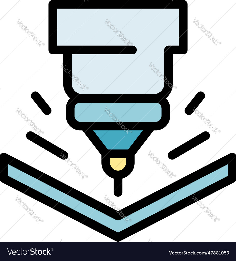 Cnc machine process icon flat Royalty Free Vector Image Cnc machine process icon flat Royalty Free Vector Image