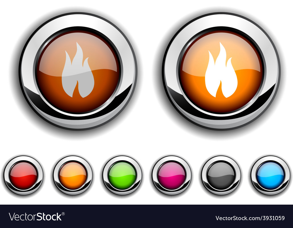 Fire button Royalty Free Vector Image - VectorStock