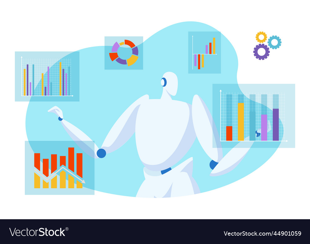 Future technology automatically data analysis Vector Image