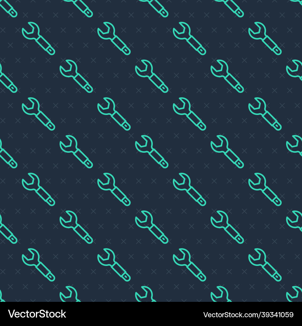 Green line wrench spanner icon isolated seamless Vector Image